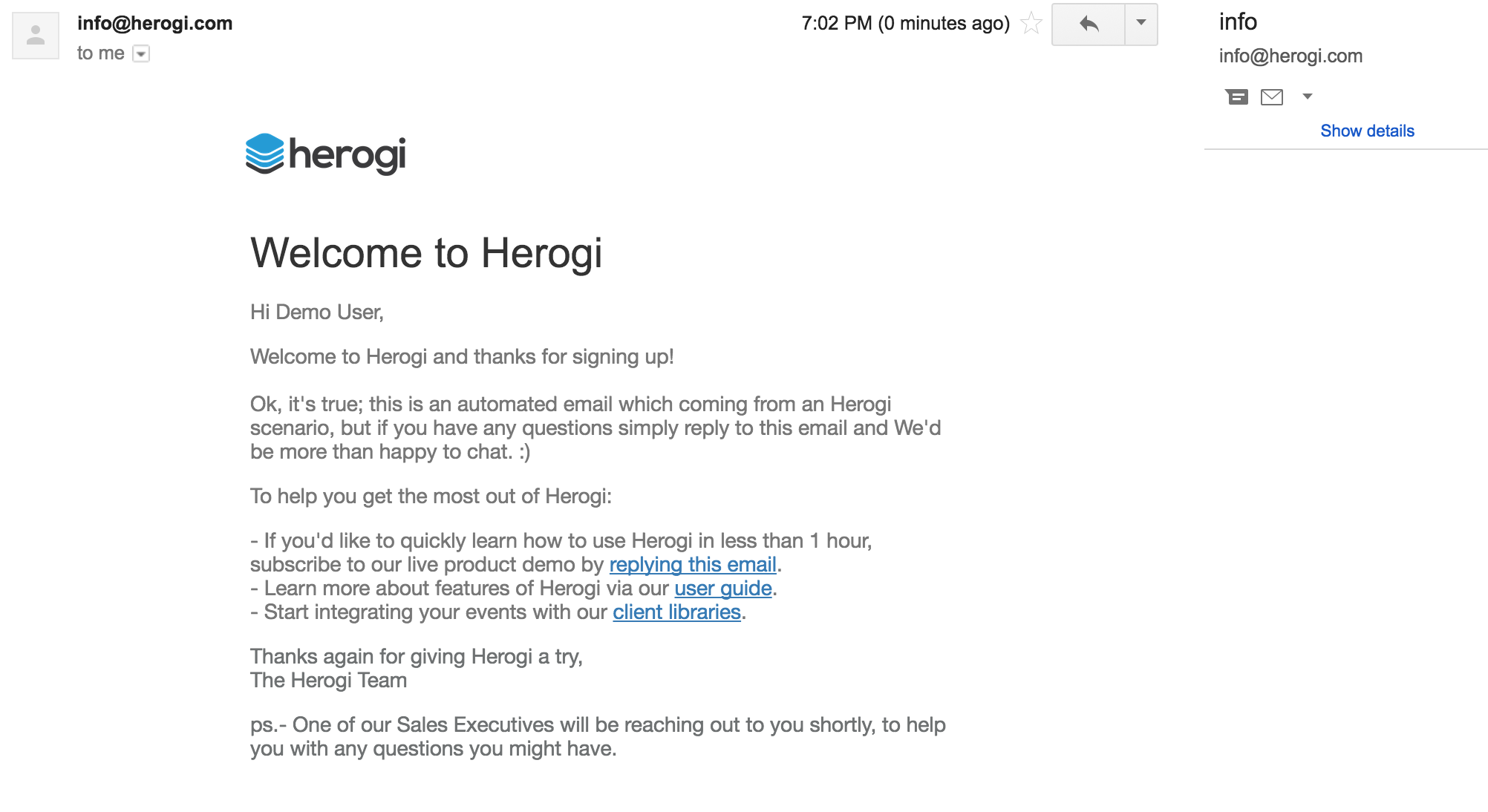 Use Case: Welcome Email - Herogi Blog